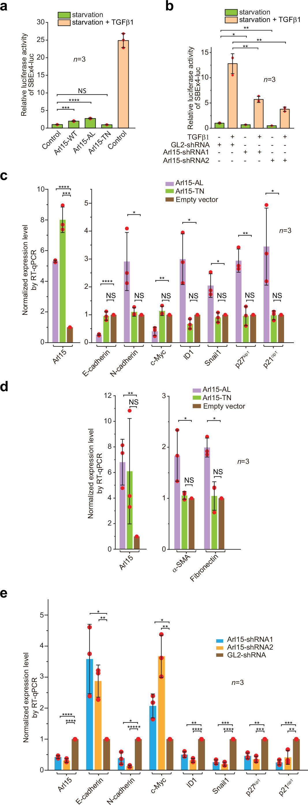 Arl15 upregulates the TGFβ family signaling by promoting the assembly ...